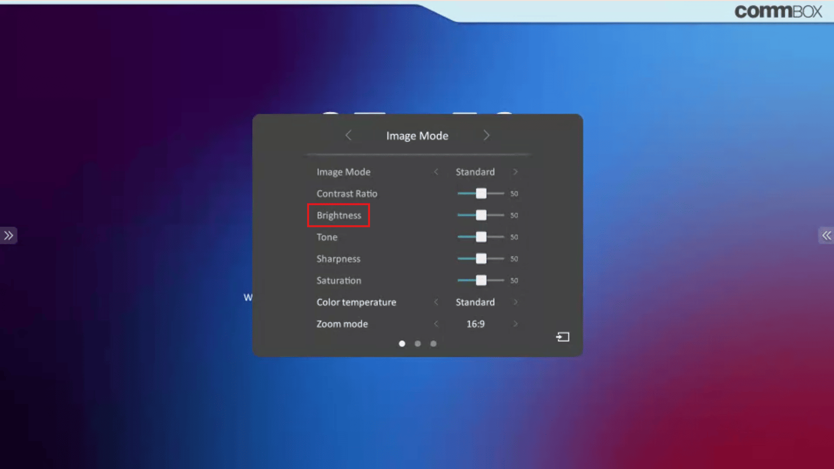 How to adjust screen brightness on your CommBox Classic V3 or V3X screen